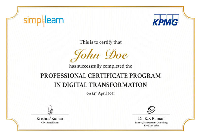 Digital Transformation Certification Course Online | Simplilearn
