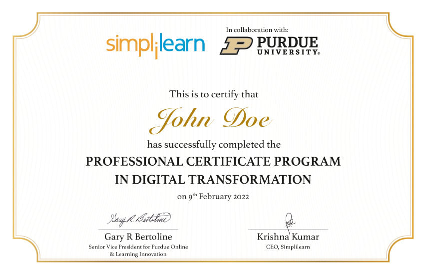 Digital Transformation Certification Course Online | Simplilearn