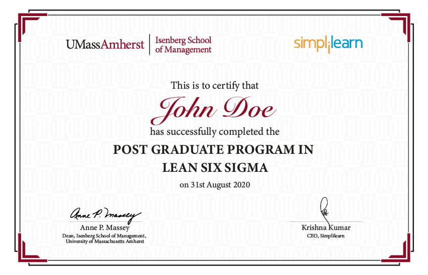 Lean Six Sigma Certification Course [Online PGP with UMass Amherst]