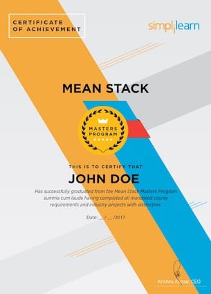 Online Full Stack Developer Certification Course (MEAN)- Simplilearn