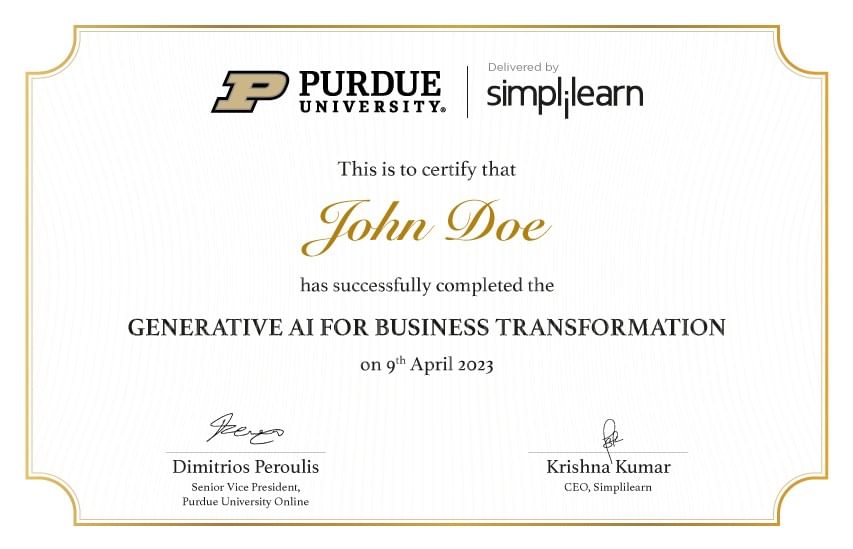 Generative AI For Business Transformation Course | Simplilearn