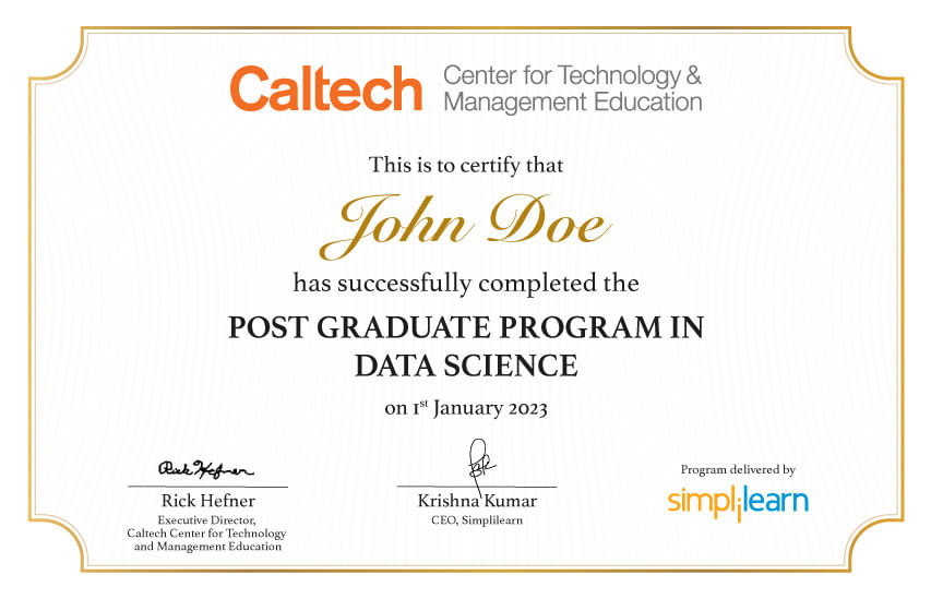 Post Graduate in Data Science - Caltech