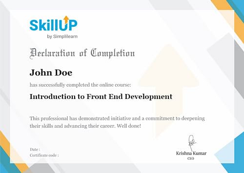 Learn Front End Development Course for Free by Simplilearn Learn Front End Development Course for Free by Simplilearn